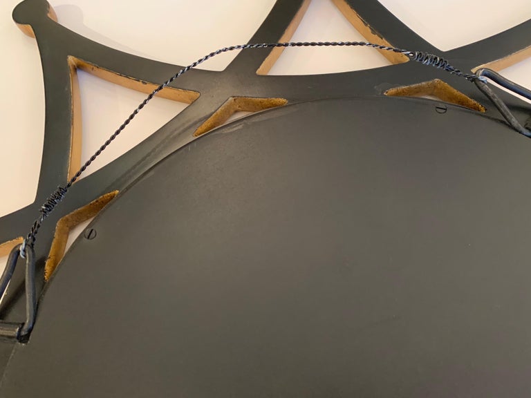 Stylish Round Starburst Mirror in Black and Gold at 1stDibs | black ...