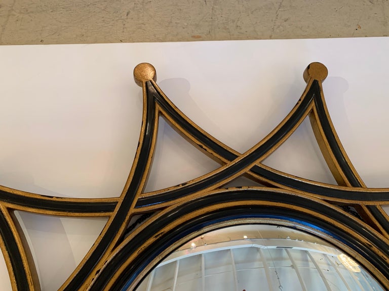 Stylish Round Starburst Mirror in Black and Gold at 1stDibs | black ...
