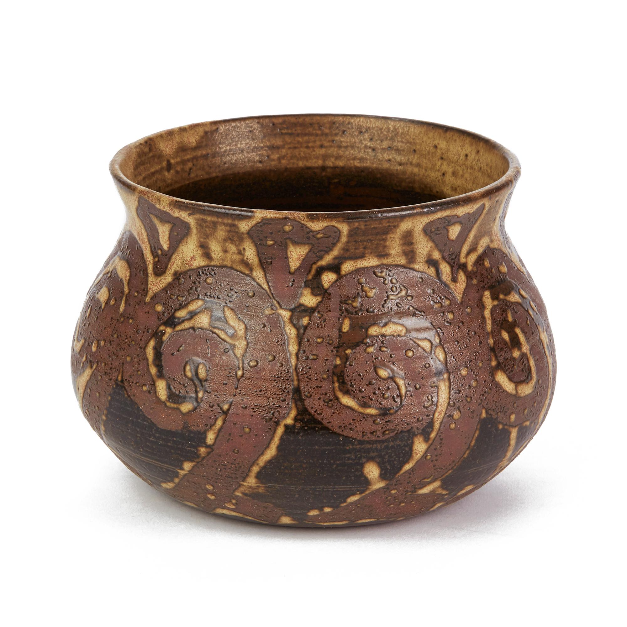 Stylish Tenmoku Glazed Pattern Studio Pottery Bowl Signed, 20th Century ...