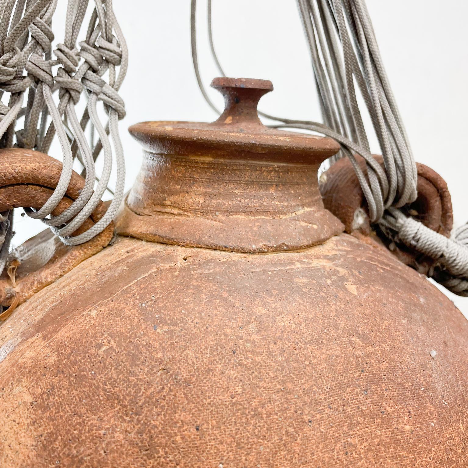 1960s Vintage Hanging Pottery Decorative Jug Styled Canteen on Rope For ...