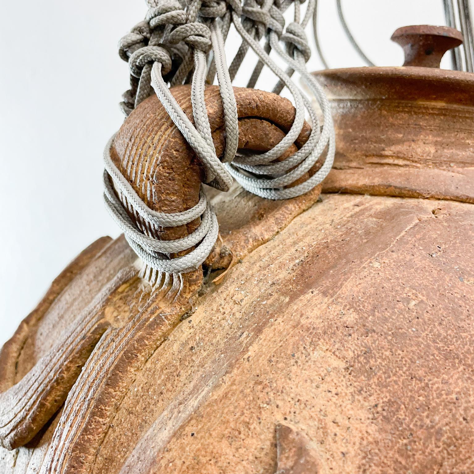 1960s Vintage Hanging Pottery Decorative Jug Styled Canteen on Rope For ...