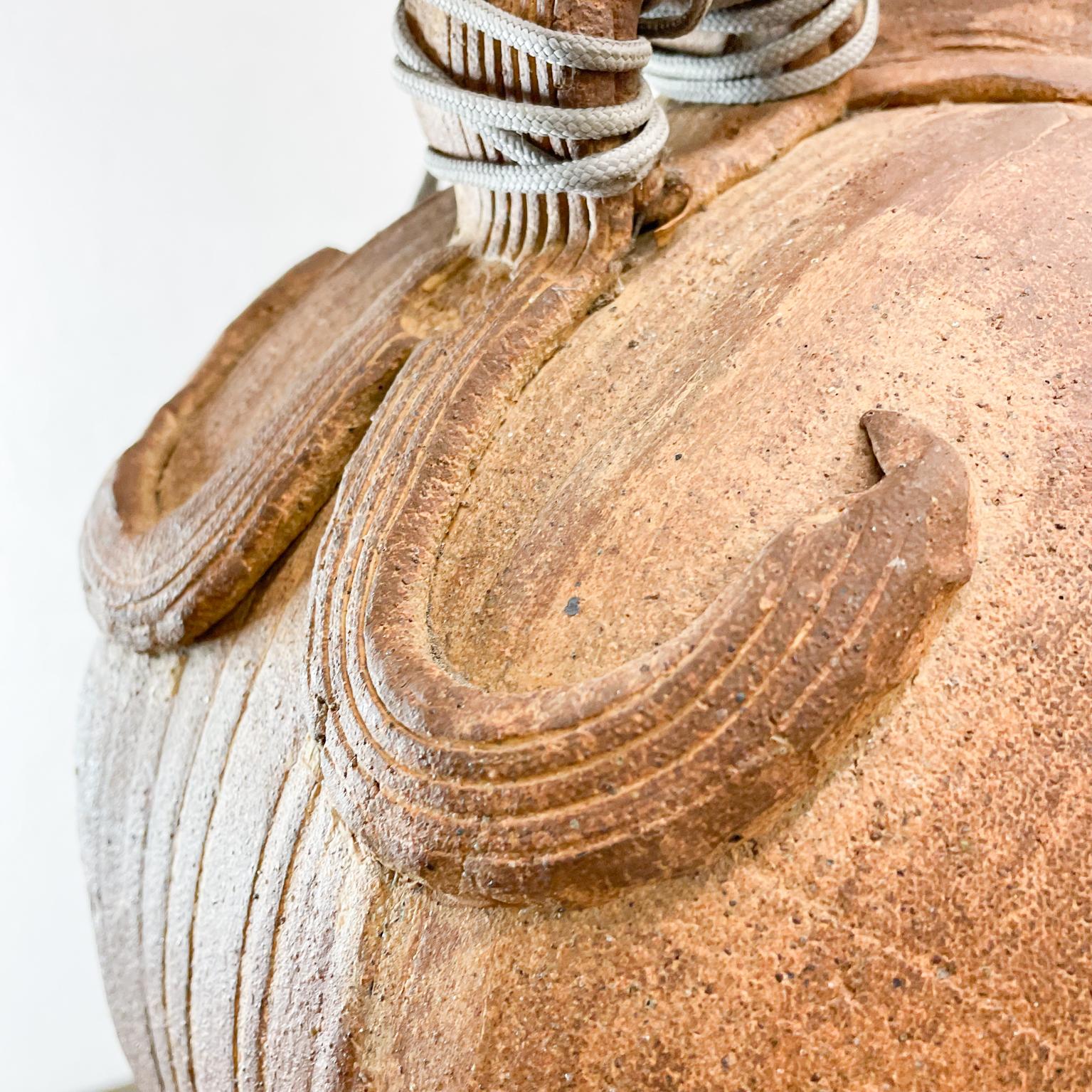 1960s Vintage Hanging Pottery Decorative Jug Styled Canteen on Rope For ...