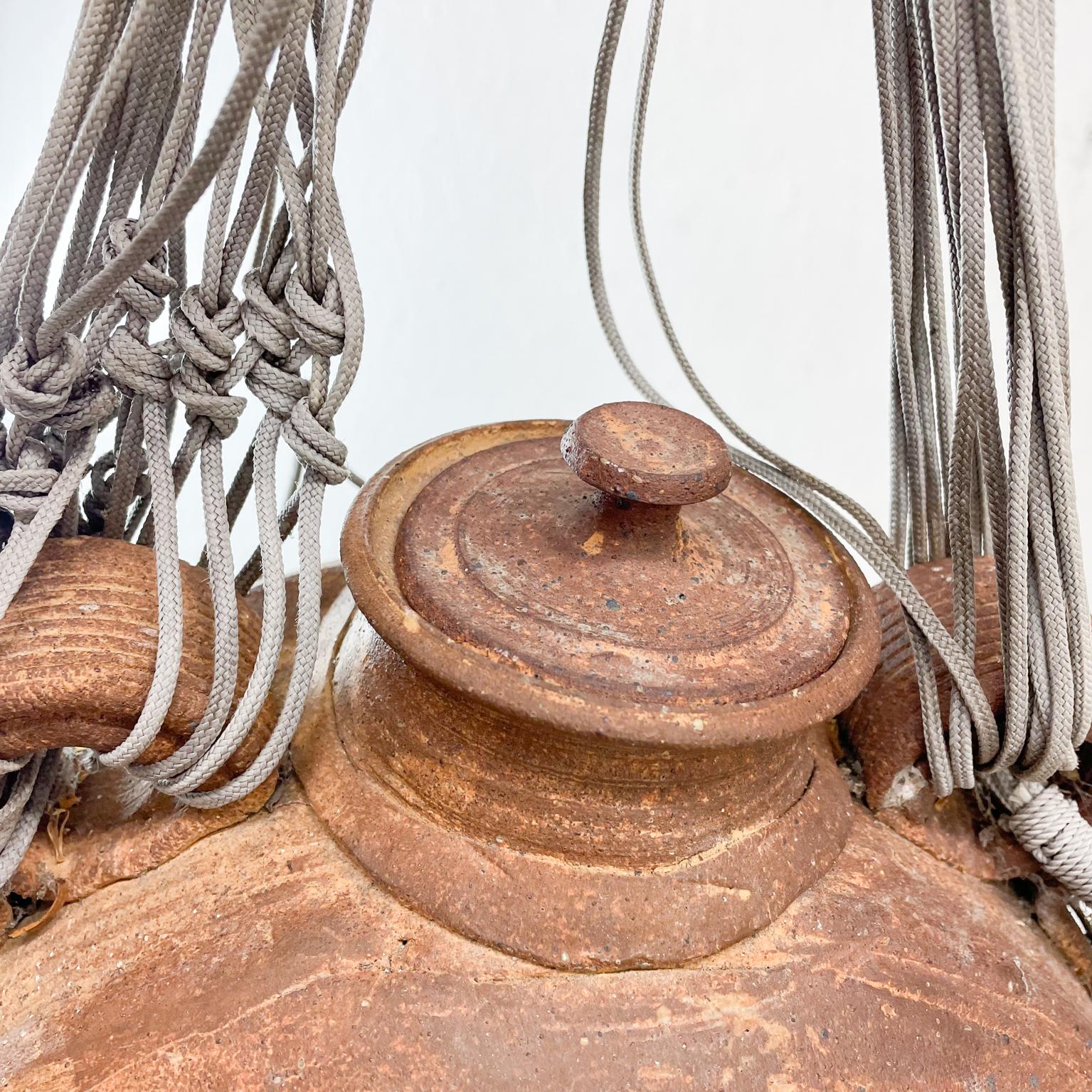 1960s Vintage Hanging Pottery Decorative Jug Styled Canteen on Rope For ...