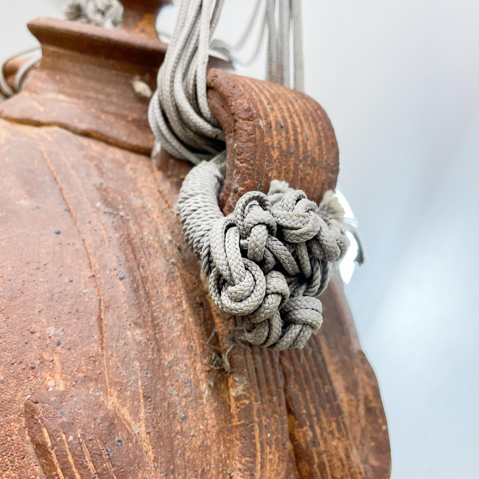 1960s Vintage Hanging Pottery Decorative Jug Styled Canteen on Rope For ...