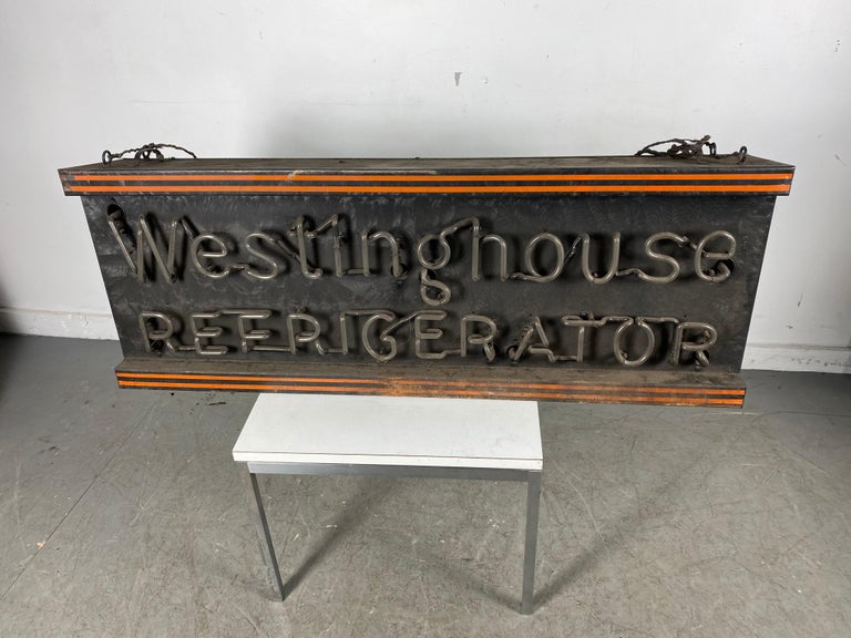 Stylized 1940s Box Neon Sign "Westinghouse Refrigerator" Store Display ...