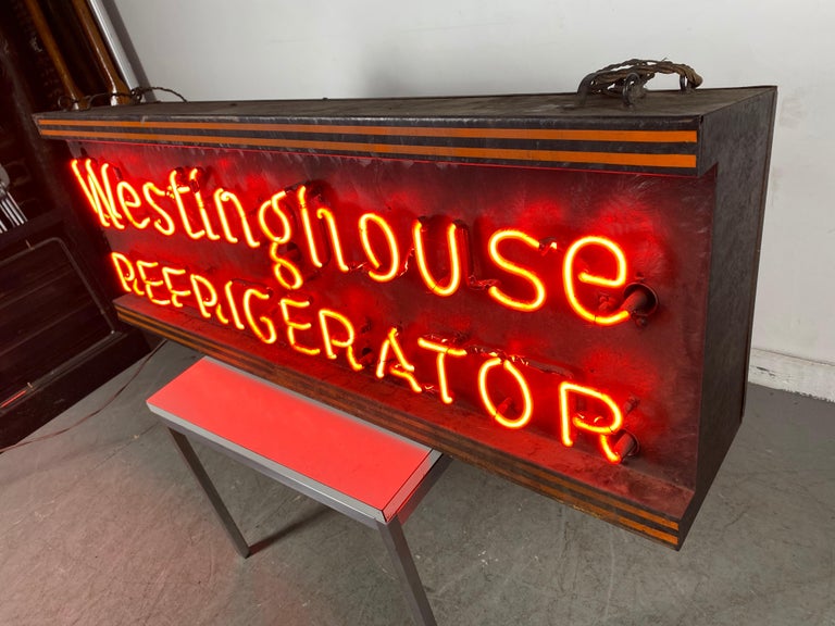 Stylized 1940s Box Neon Sign "Westinghouse Refrigerator" Store Display ...