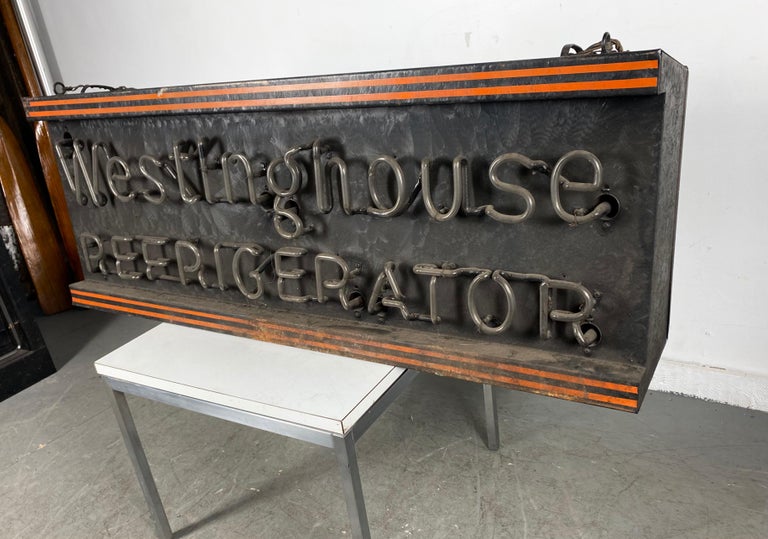 Stylized 1940s Box Neon Sign "Westinghouse Refrigerator" Store Display ...