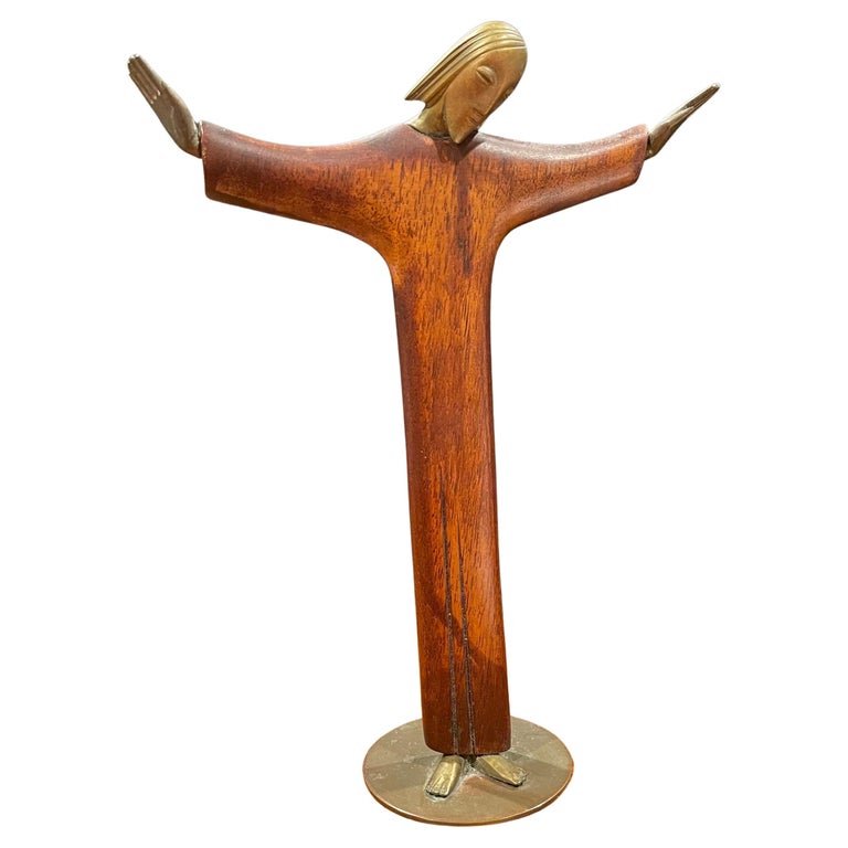 Stylized Art Deco Standing Sculpture of Jesus Christ by Karl Hagenauer ...