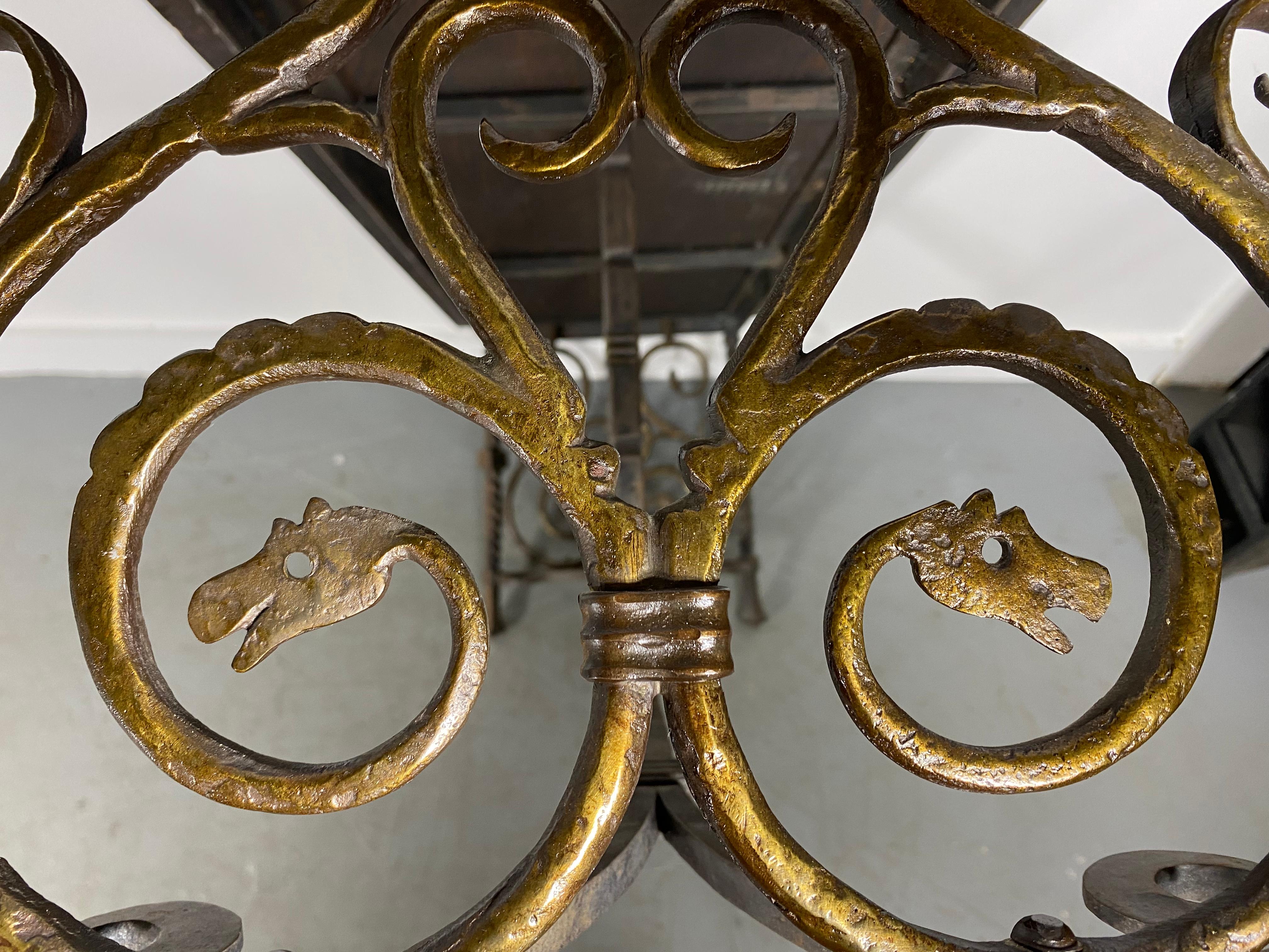 Stylized Bronze and Iron Bench/ Table Attributed to Oscar Bruno Bach ...