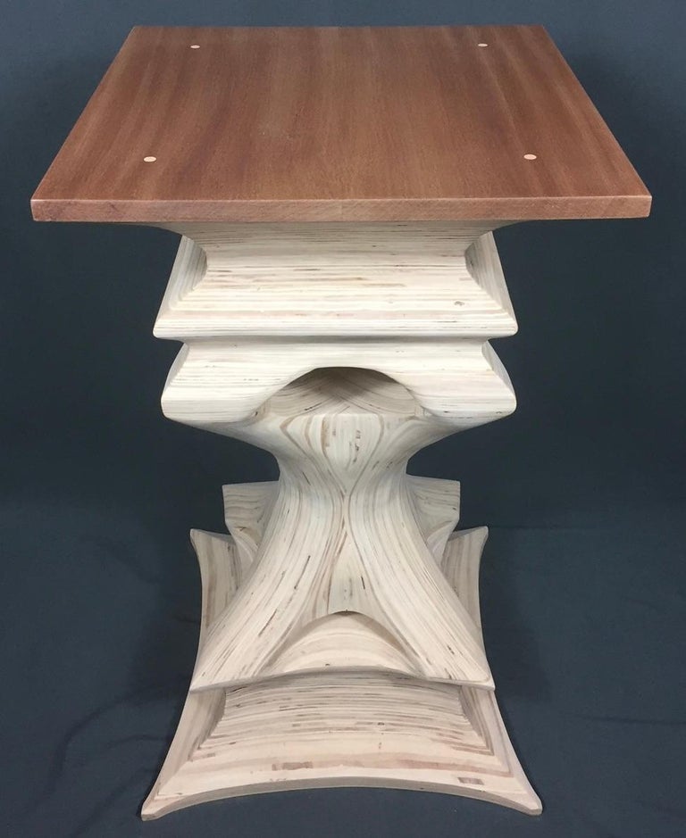 Stylized Carved Organic Modern Side Table For Sale at 1stDibs