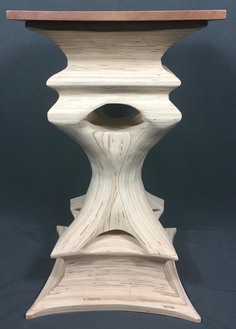 Stylized Carved Organic Modern Side Table For Sale at 1stDibs
