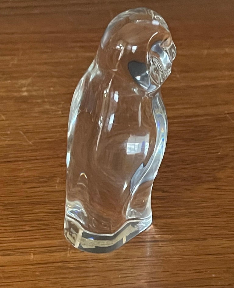 Stylized Crystal Owl Sculpture / Paperweight by Baccarat For Sale at ...