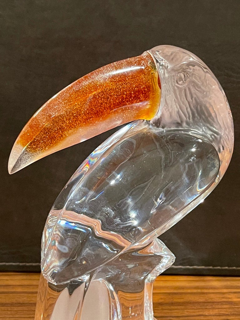 Stylized Crystal Toucan Sculpture by Daum, France For Sale at 1stDibs
