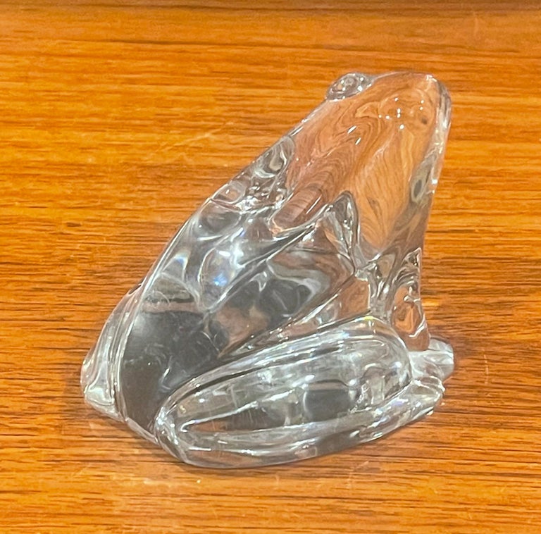 Stylized Frog Sculpture / Paperweight by Baccarat For Sale at 1stDibs