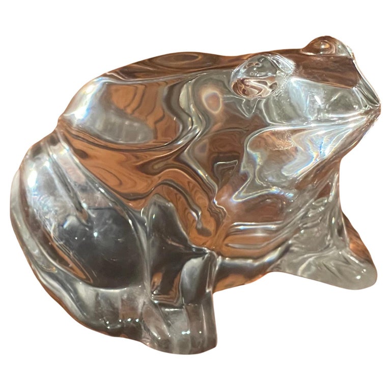 Stylized Frog Sculpture / Paperweight by Baccarat For Sale at 1stDibs
