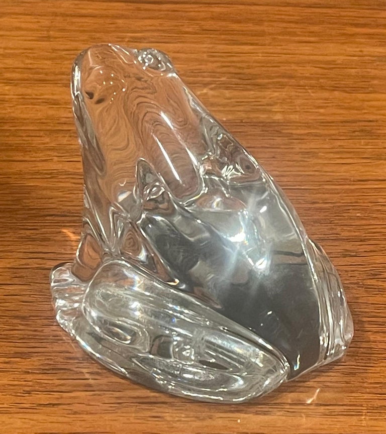 Stylized Frog Sculpture / Paperweight by Baccarat For Sale at 1stDibs