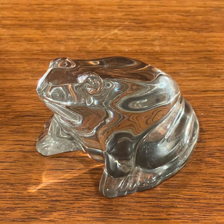 Stylized Frog Sculpture / Paperweight by Baccarat For Sale at 1stDibs