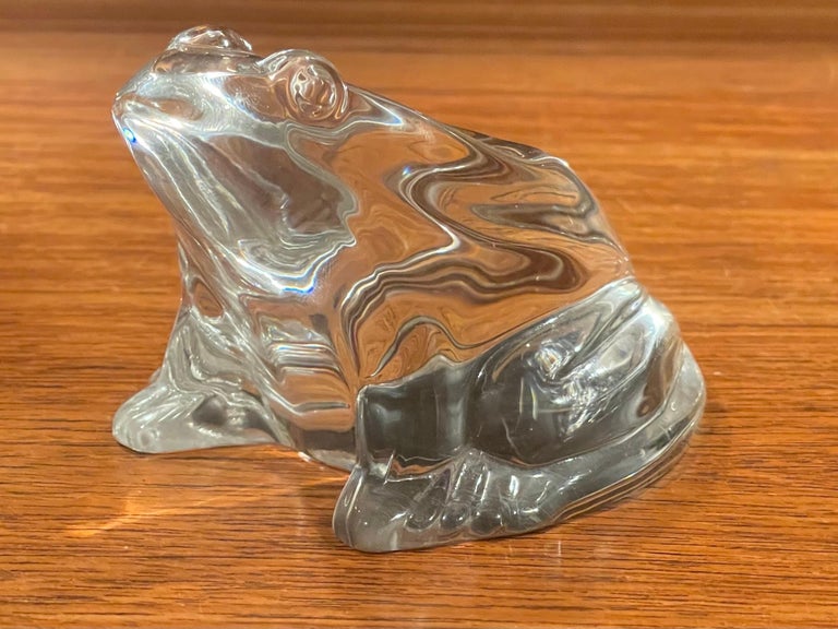 Stylized Frog Sculpture / Paperweight by Baccarat For Sale at 1stDibs