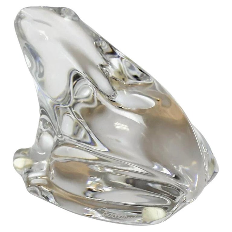 Stylized Frog Sculpture / Paperweight by Baccarat For Sale at 1stDibs