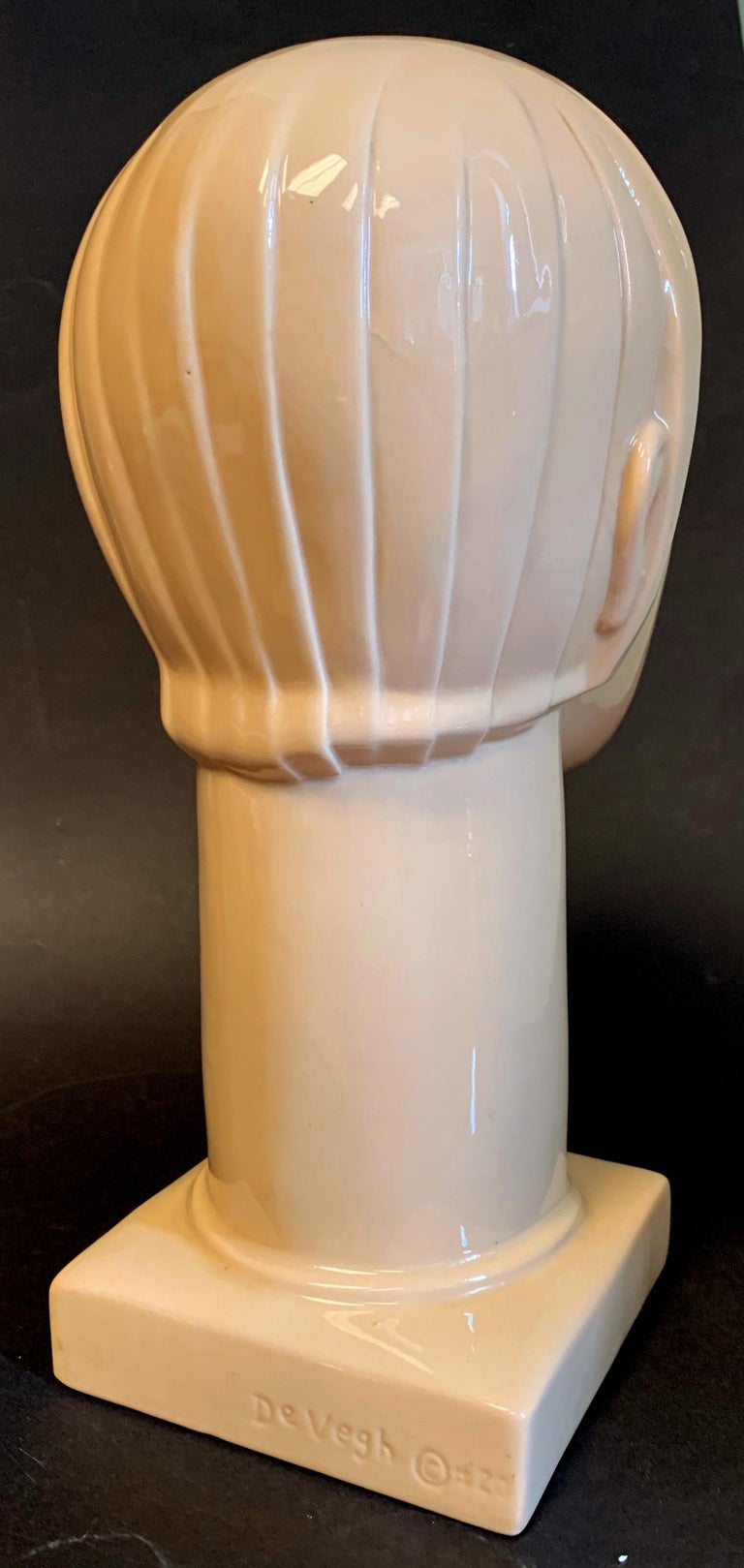 "Stylized Heads," Rare Pair of High Style Male and Female Art Deco ...
