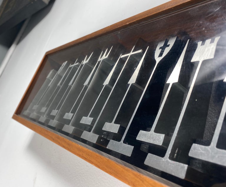 Stylized Mid-Century Modern Extruded Aluminum Chess Set, ALCOA For Sale ...