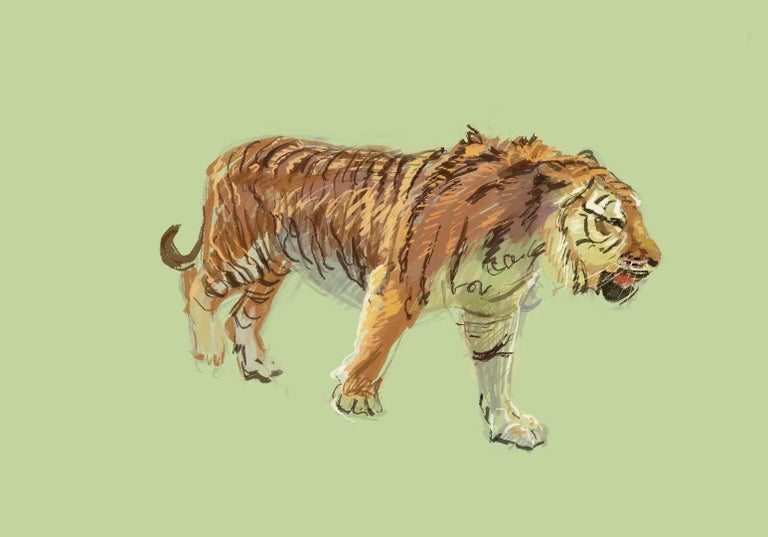 Su Yu - Chinese Contemporary Print by Su Yu - Tiger For Sale at 1stDibs