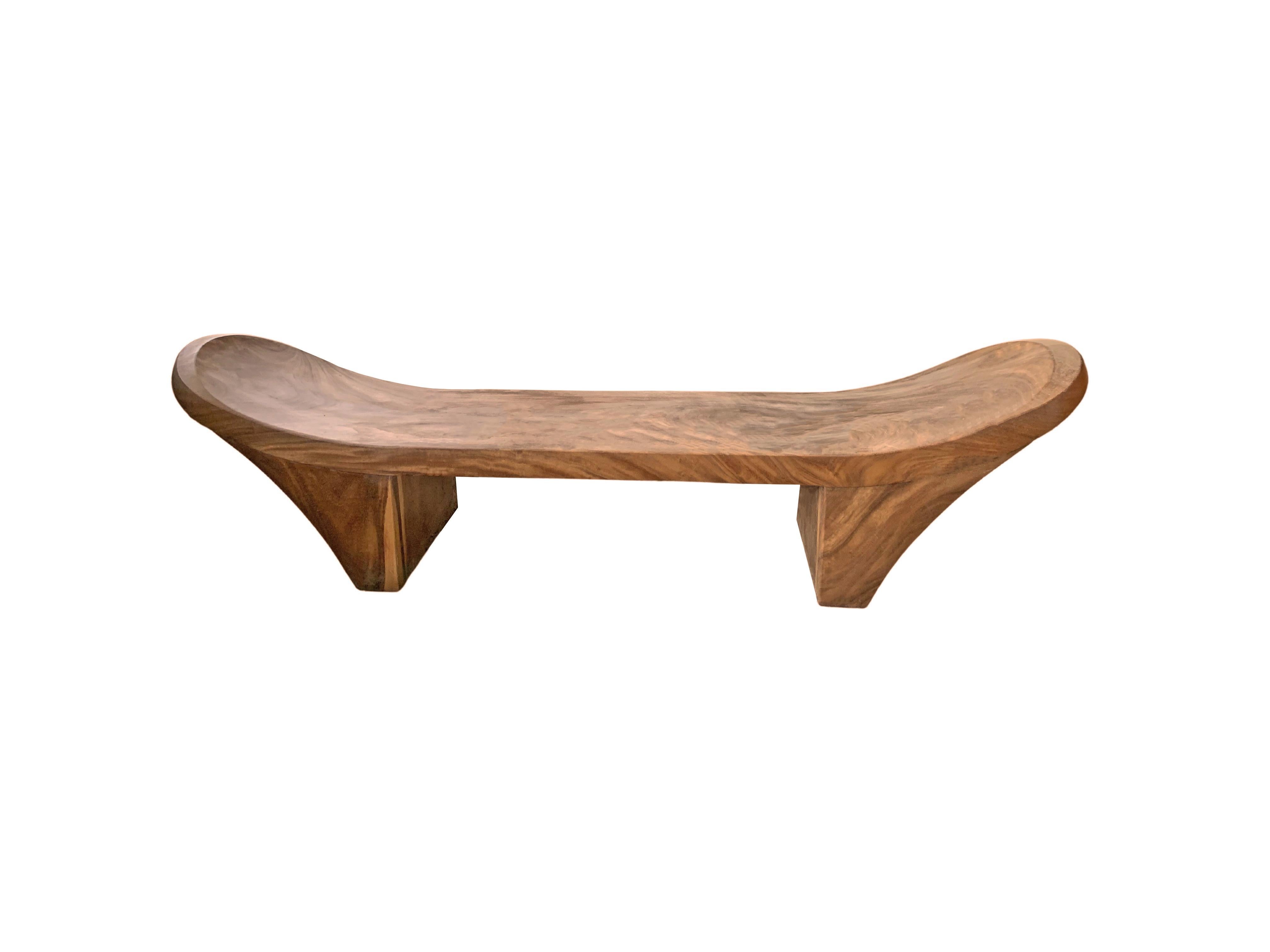 Suar Wood Sculptural Bench Modern Organic For Sale at 1stDibs
