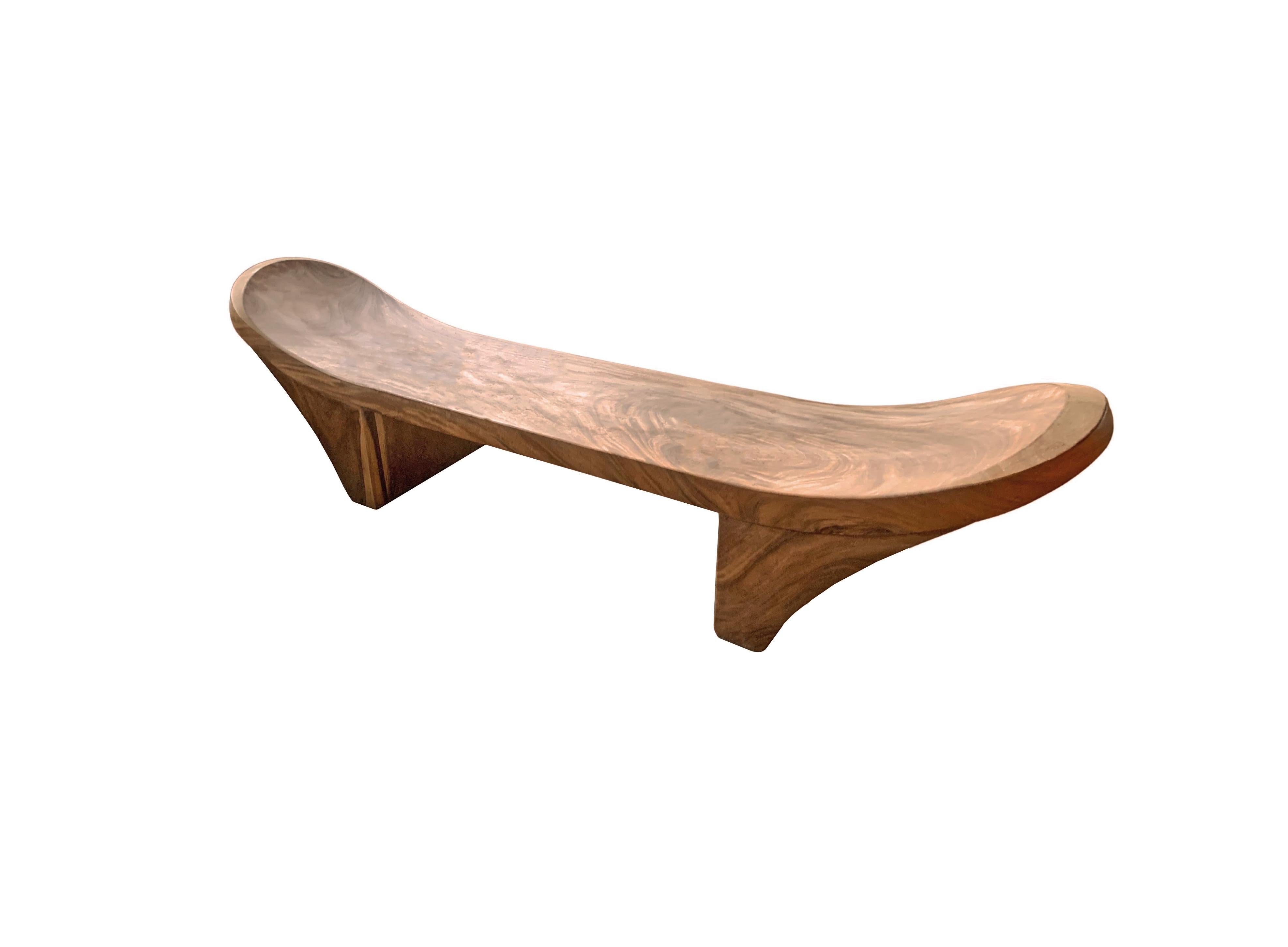 Suar Wood Sculptural Bench Modern Organic For Sale at 1stDibs