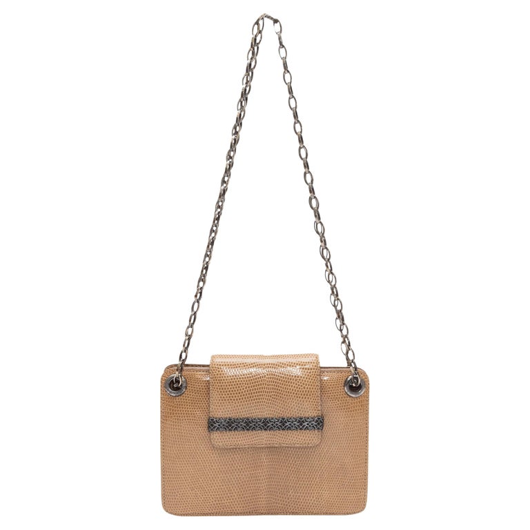 Suarez Beige Lizard Skin Handbag For Sale at 1stDibs