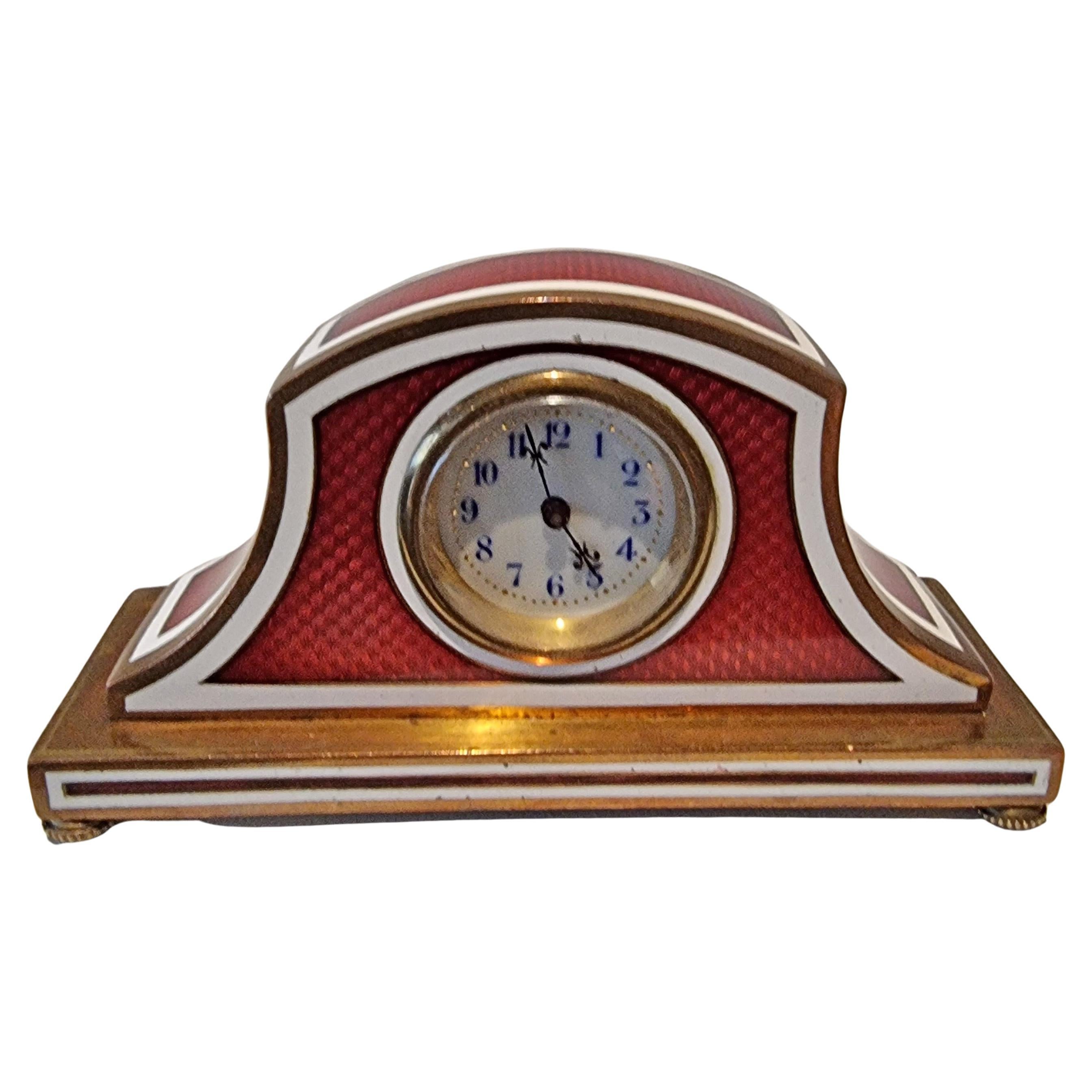 Silver and Green Guilloche Enamel Miniature Carriage Clock by Georg ...