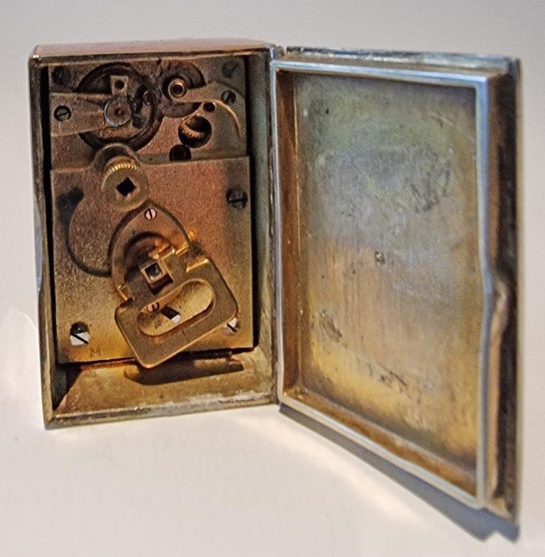 Sub Miniature Silver and Coral Guilloche Five Sided Enamel Carriage ...