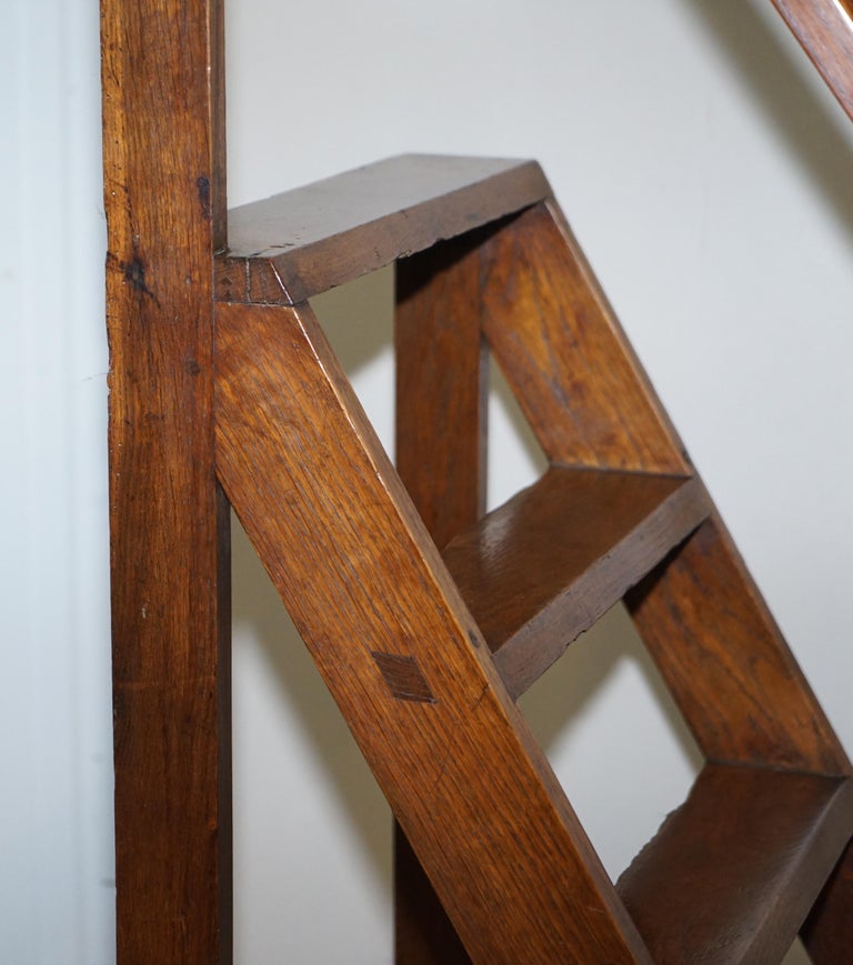 Sublime Tall Victorian English Oak Antique Library Steps Exquisite ...