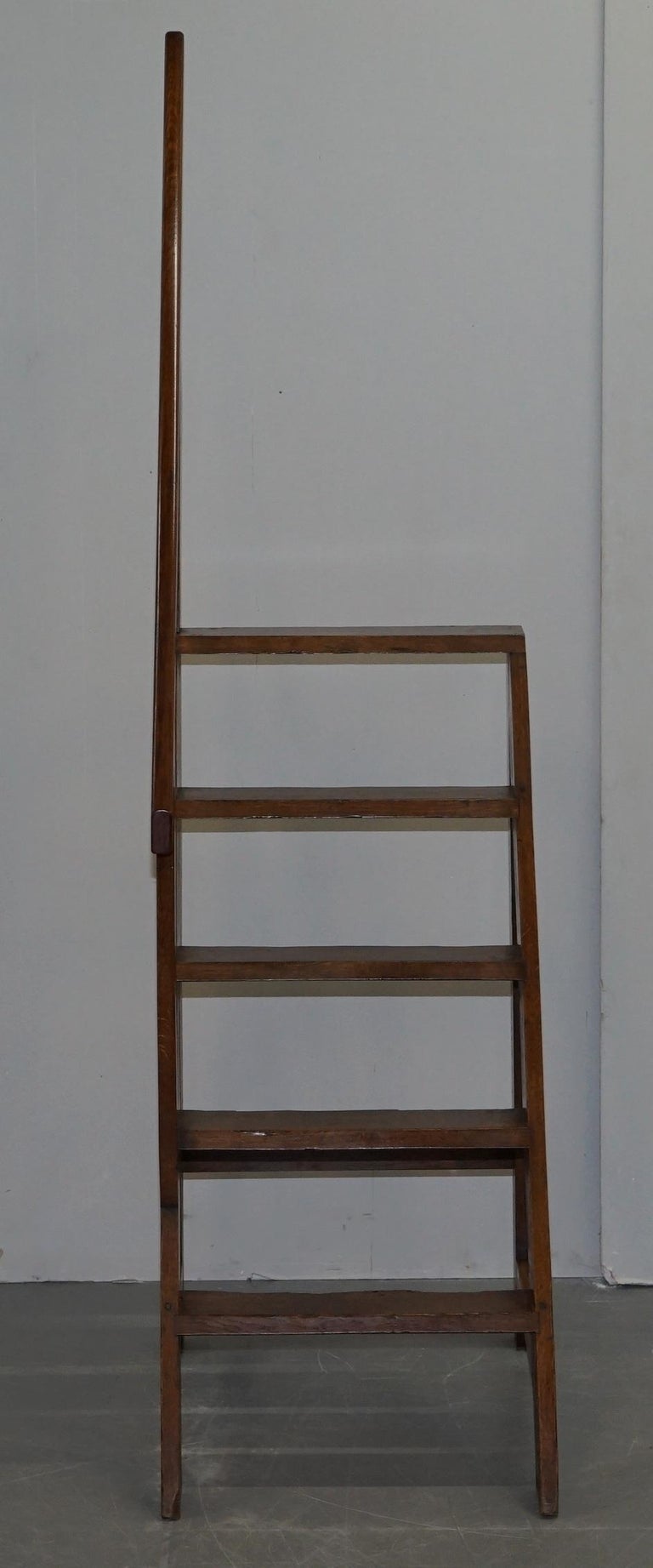 Sublime Tall Victorian English Oak Antique Library Steps Exquisite ...