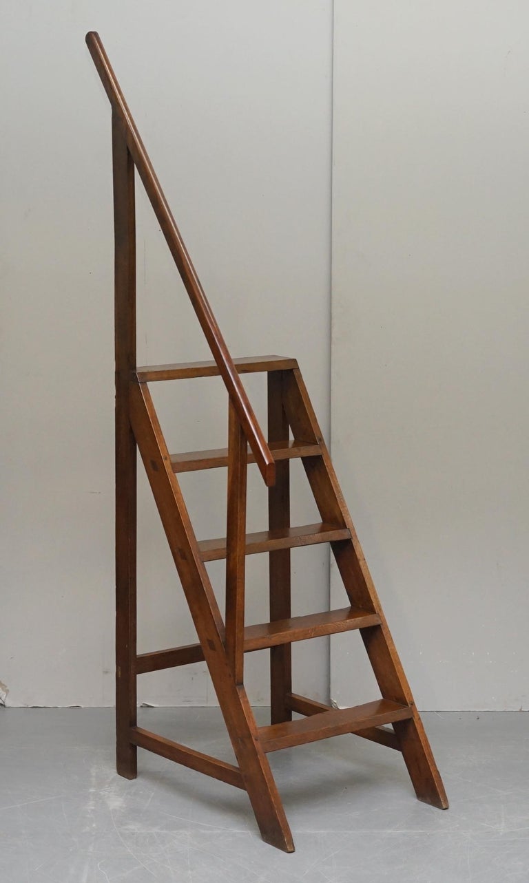 Sublime Tall Victorian English Oak Antique Library Steps Exquisite ...