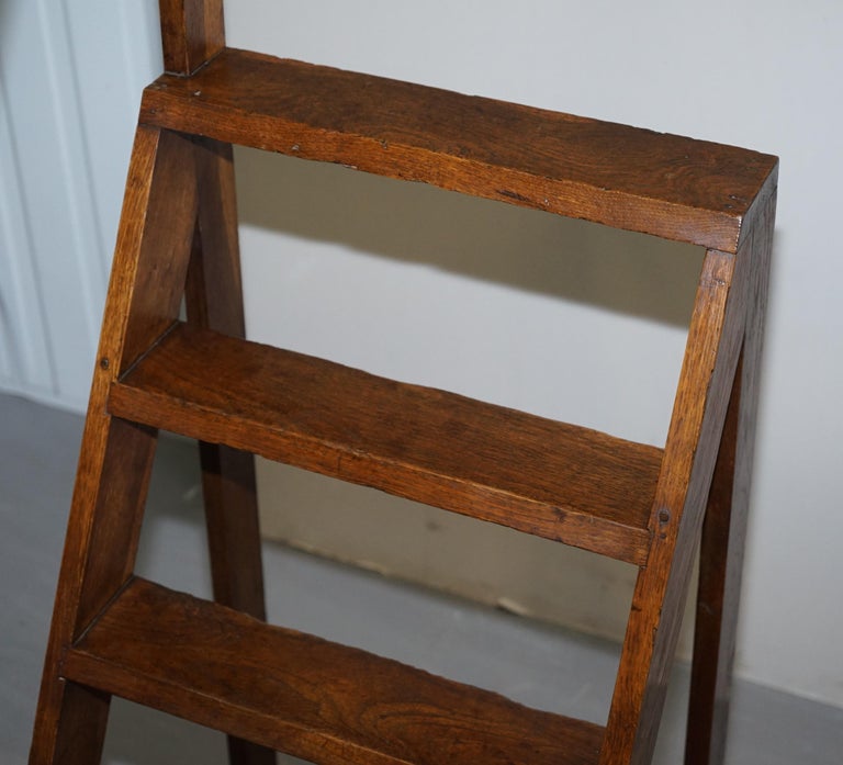 Sublime Tall Victorian English Oak Antique Library Steps Exquisite ...