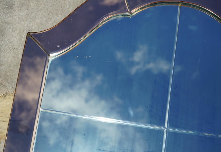 Sublime 1930's Foxed Art Deco Rose Coloured Glass Bevelled Venetian ...