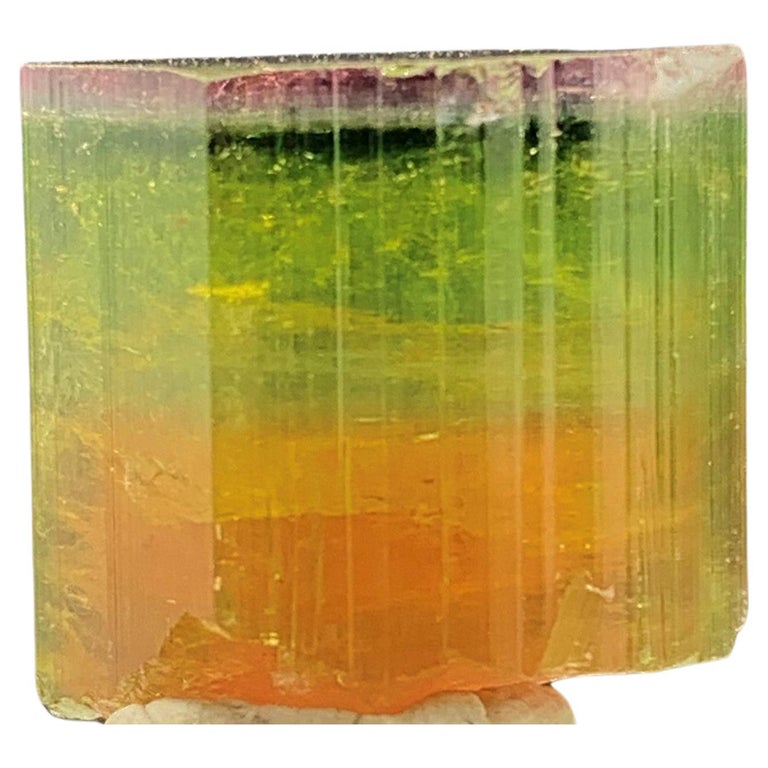 Sublime 53.15 Carat Tri Color Tourmaline Crystal from Nooristan ...