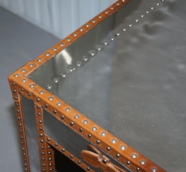 Sublime Andrew Martin Polished Chrome Luggage Campaign Dest Leather ...