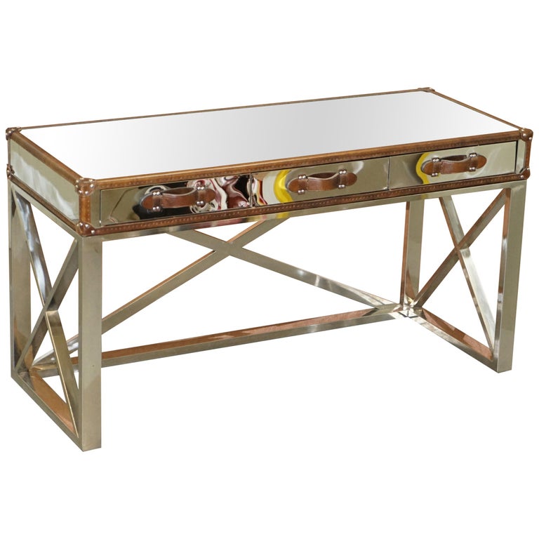Sublime Andrew Martin Polished Chrome Luggage Campaign Dest Leather ...
