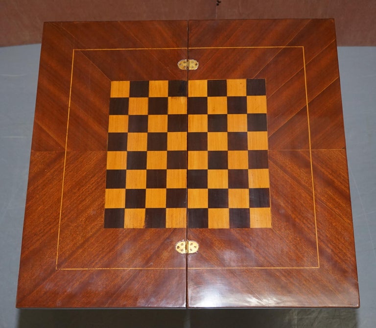 Sublime Antique Dutch Games Card Table with Chess Board Top Marquetry ...