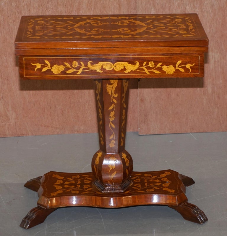 Sublime Antique Dutch Games Card Table with Chess Board Top Marquetry ...
