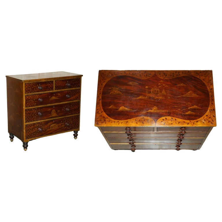 Sublime Antique Victorian 1860 Chinese Chinoiserie Painted Chest of ...