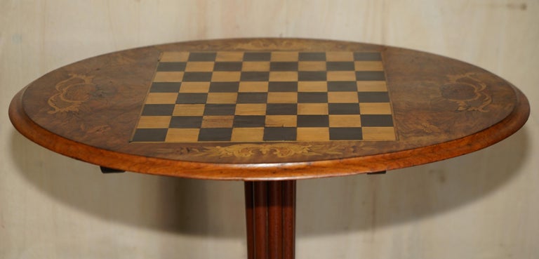 Sublime Antique Victorian 1880 Tilt Top Chess Games Table with ...