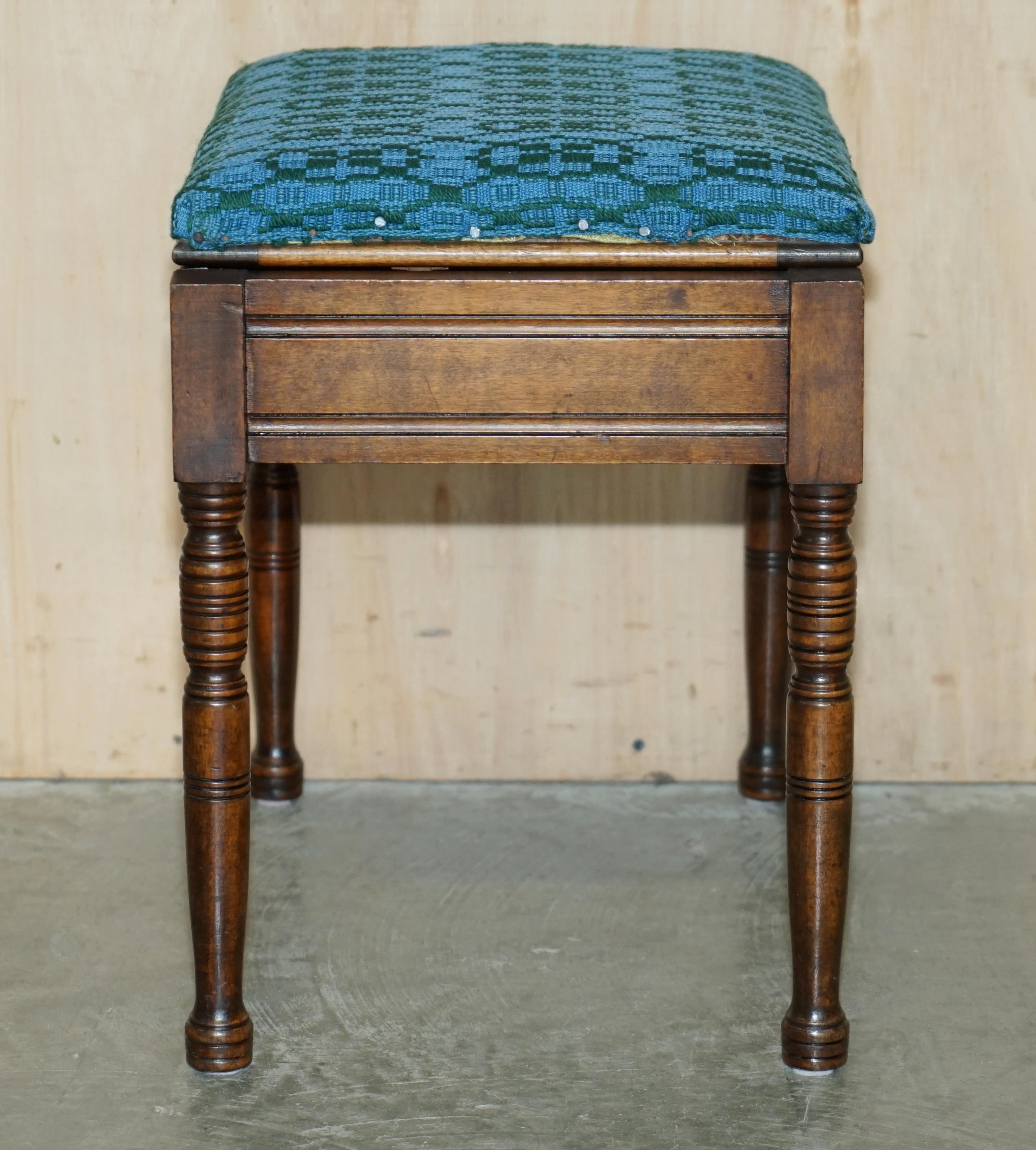 Sublime Antique Victorian Hardwood Piano Stool, Internal Storage and ...