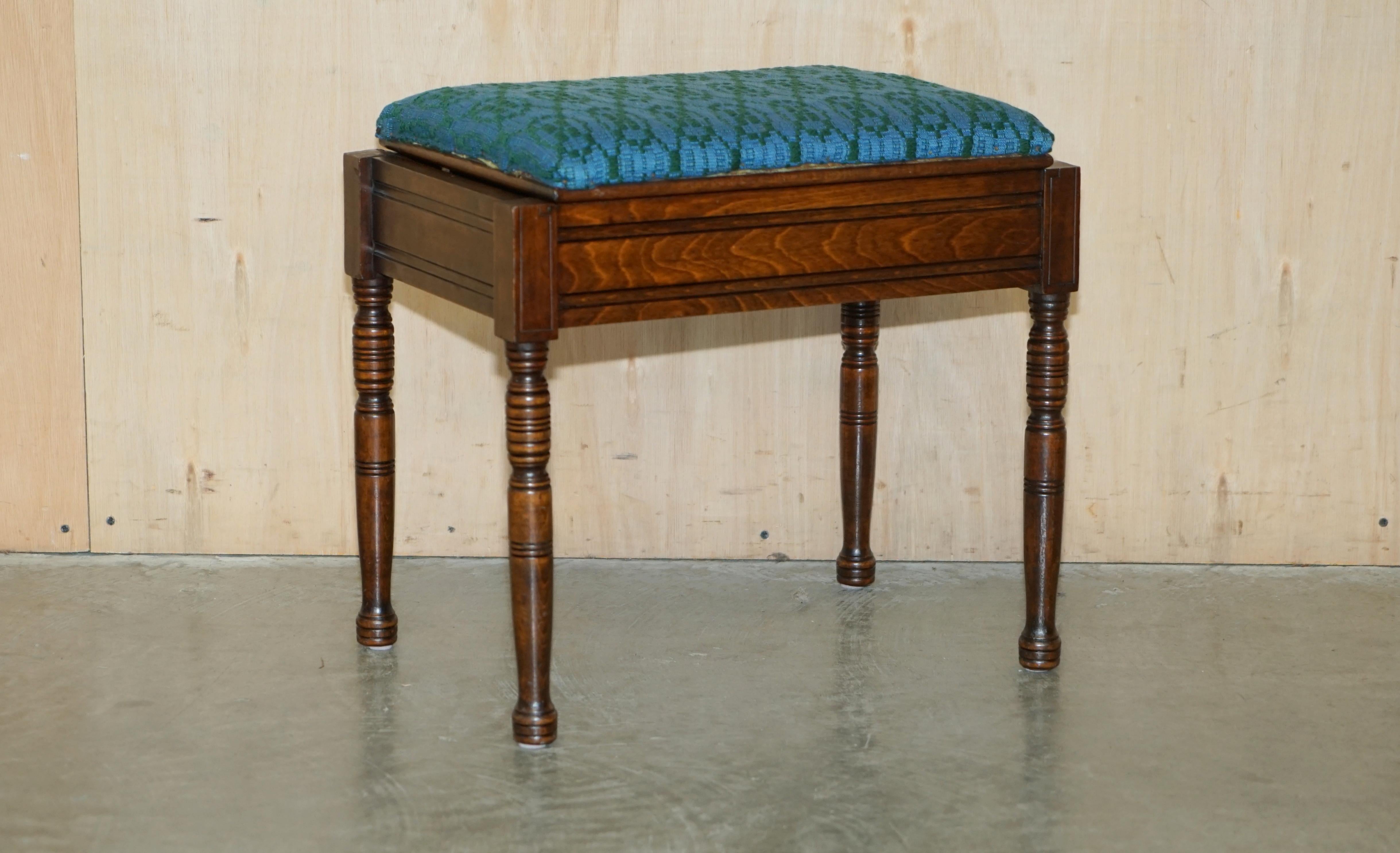 Sublime Antique Victorian Hardwood Piano Stool, Internal Storage and ...