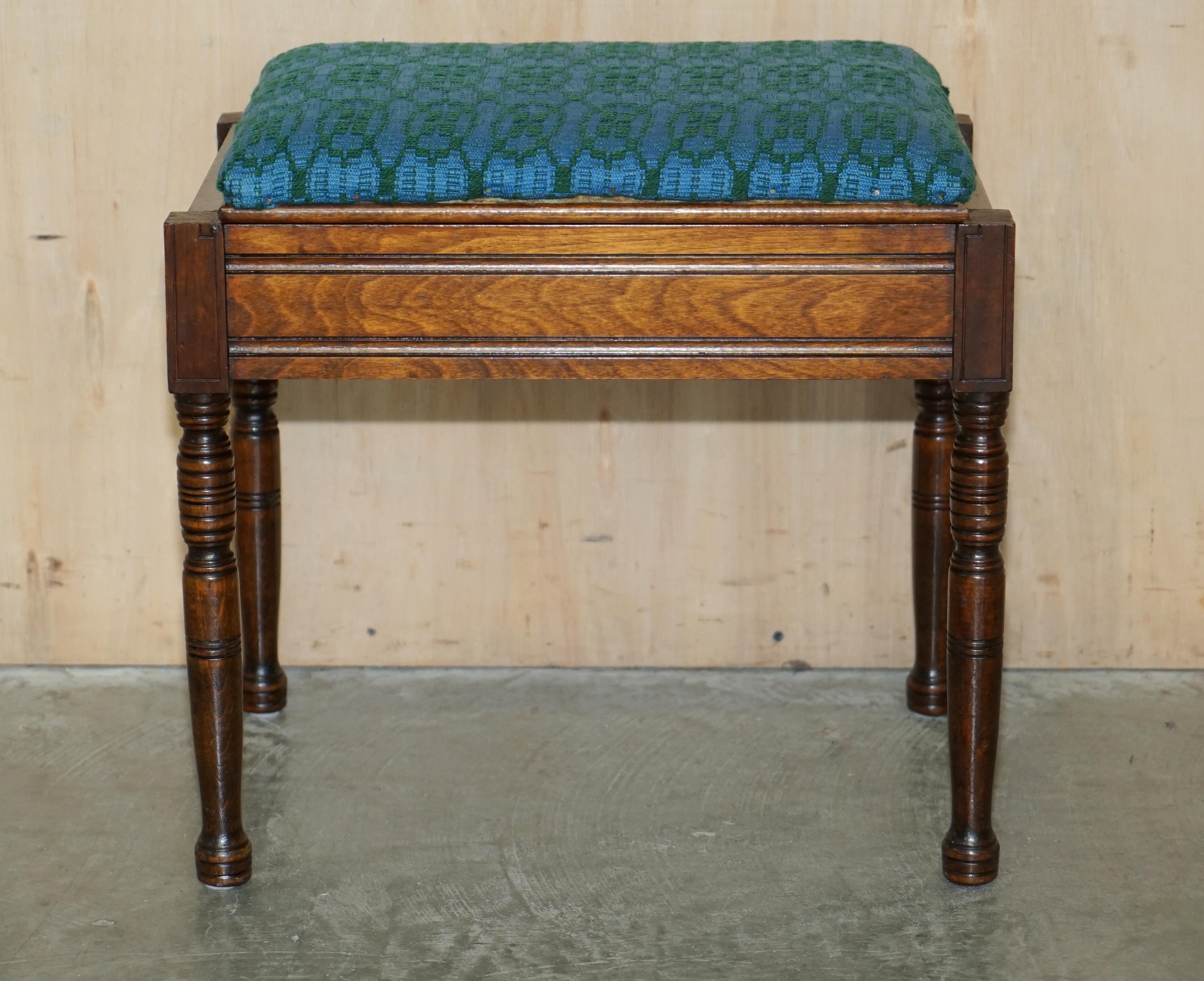 Sublime Antique Victorian Hardwood Piano Stool, Internal Storage and ...