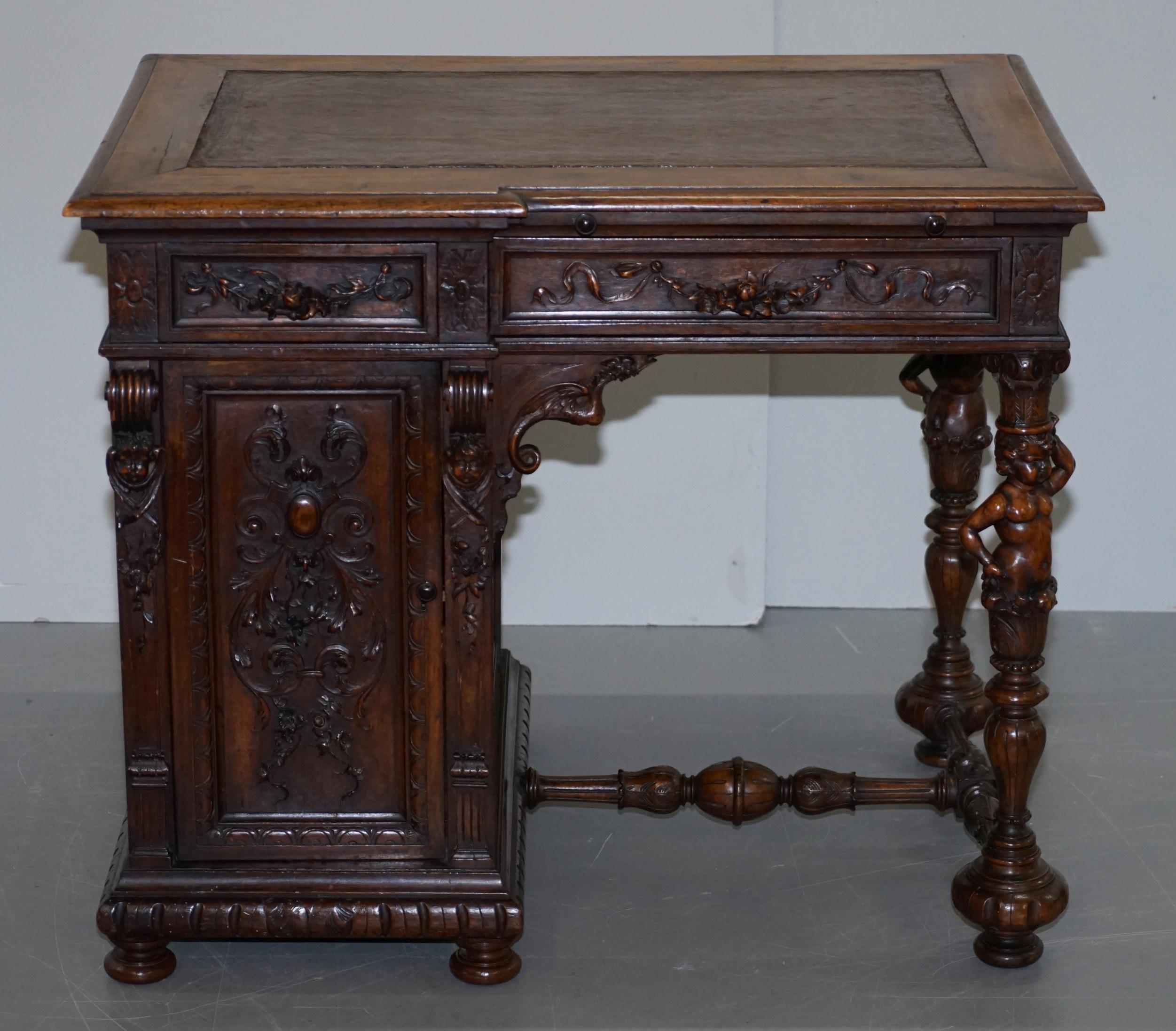 Sublime circa 1840 Italian Hand Carved Walnut Venetian Writing Table ...