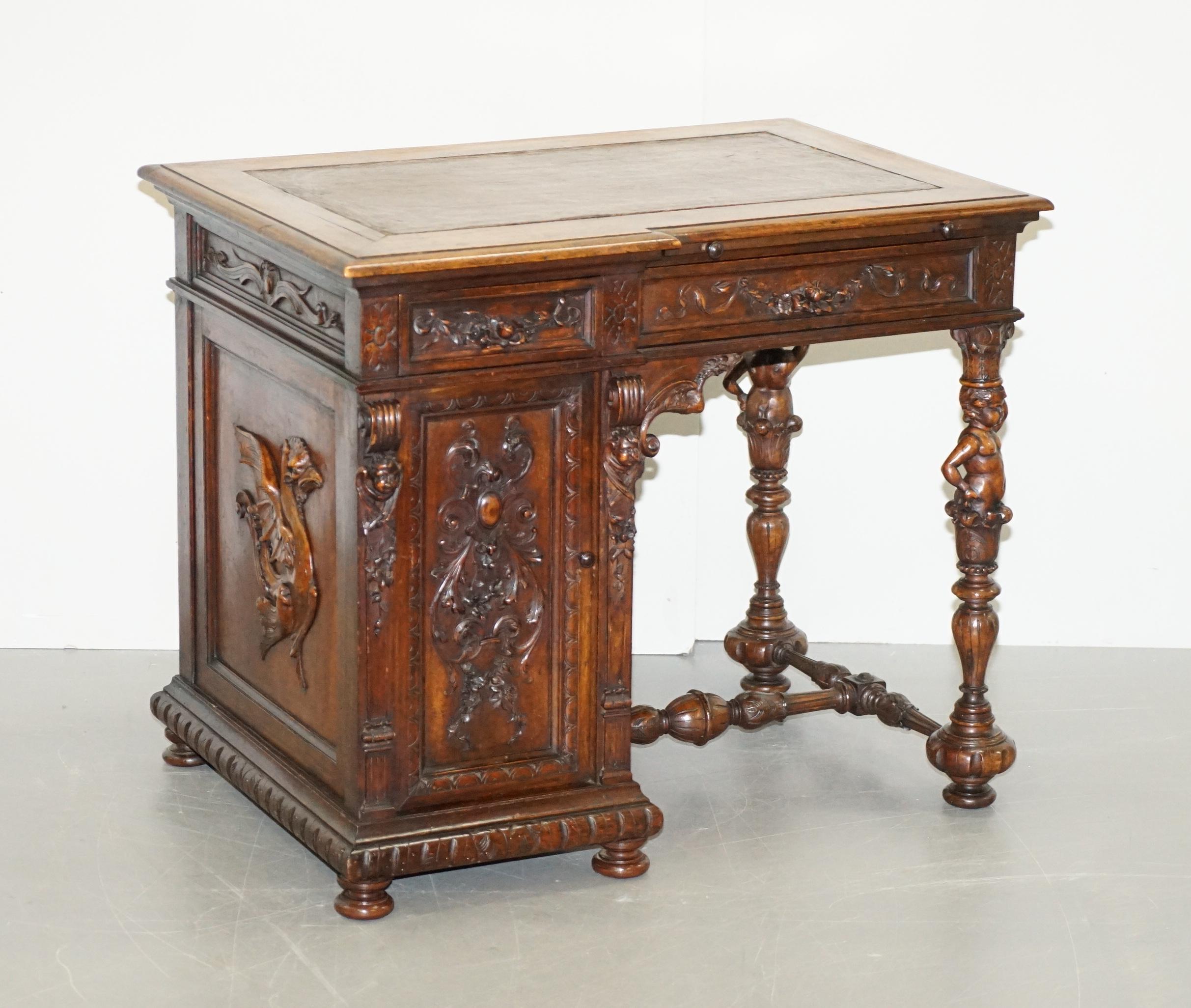 Sublime circa 1840 Italian Hand Carved Walnut Venetian Writing Table ...