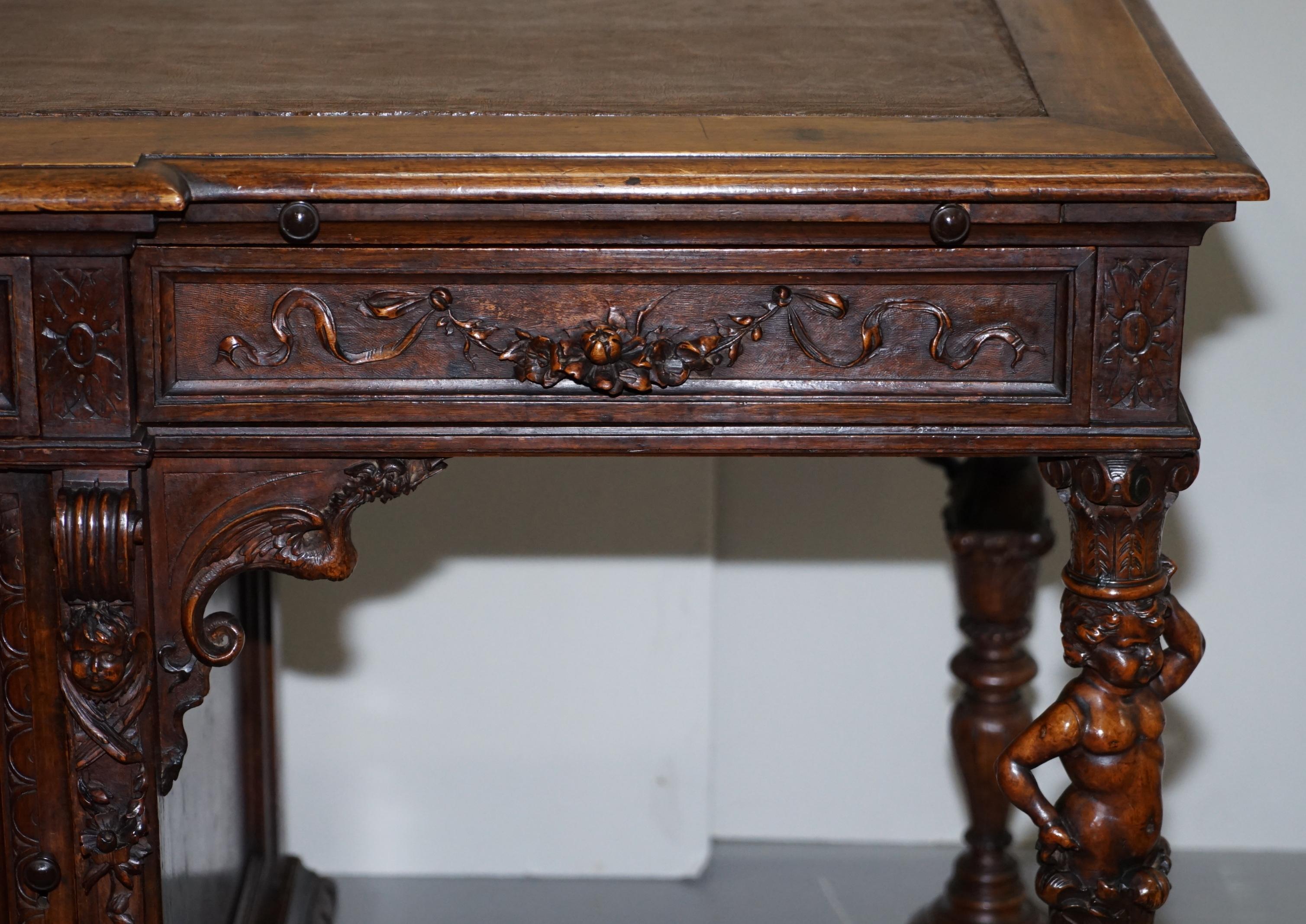 Sublime circa 1840 Italian Hand Carved Walnut Venetian Writing Table ...