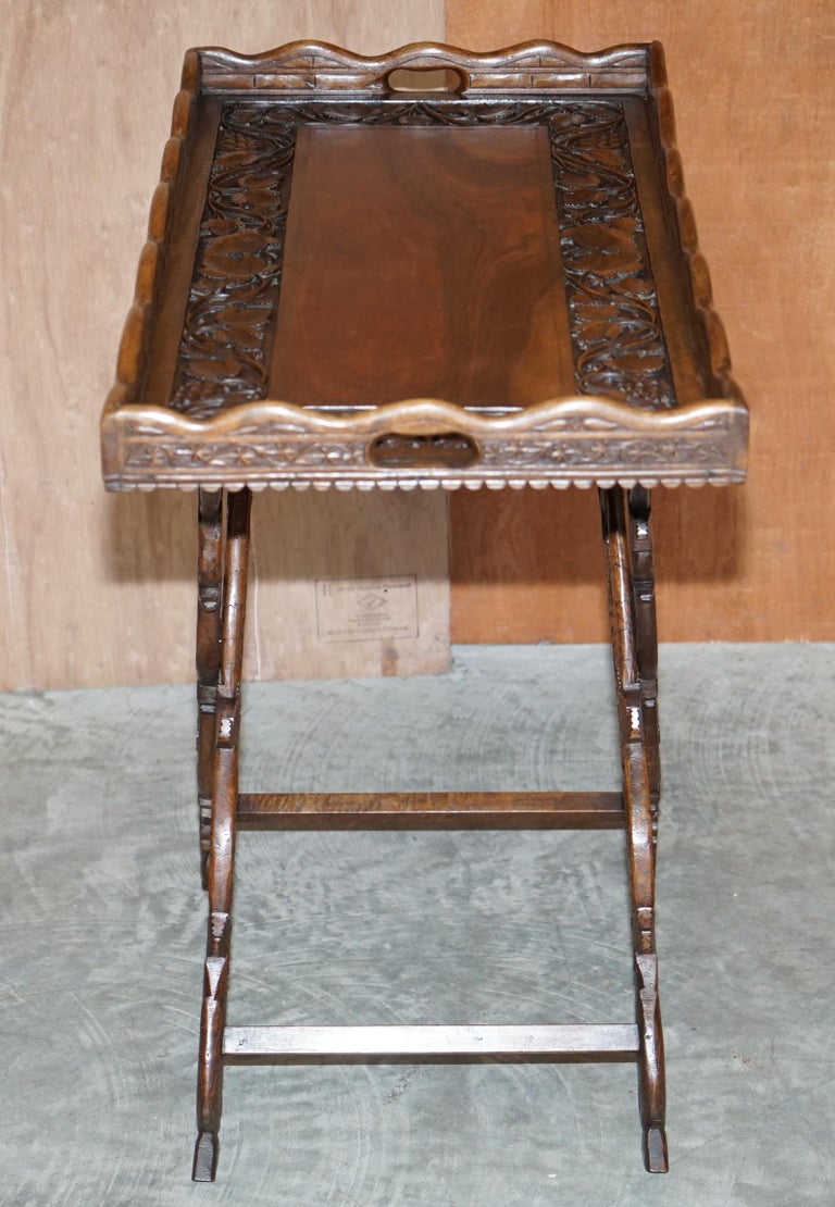 Sublime circa 1880 Antique Hand Carved Anglo Indian Serving Tray Table ...
